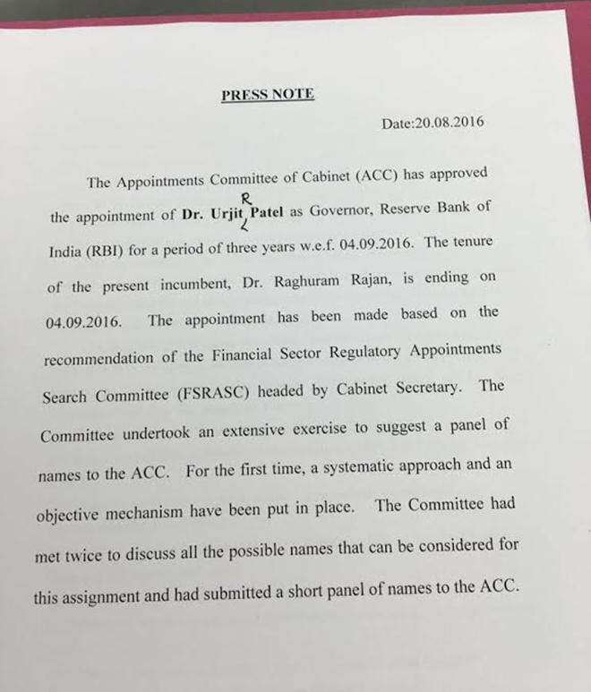 Who is Urjit Patel? Everything you want to know about Raghuram Rajan’s ...
