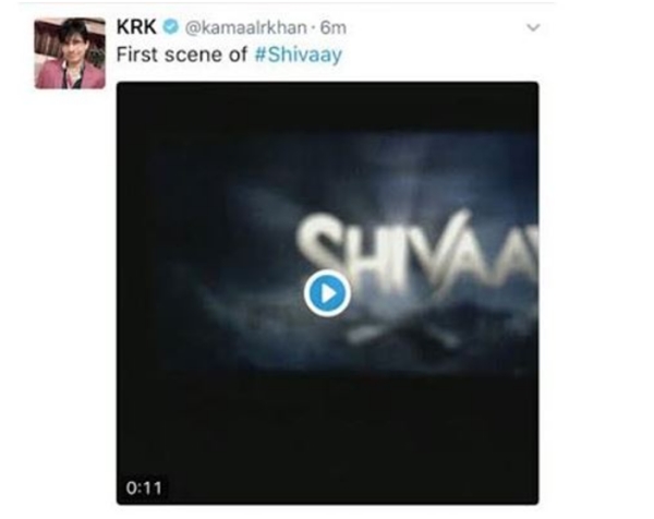 KRK leaks plot and opening scenes of Ajay Devgn starrer Shivaay ...