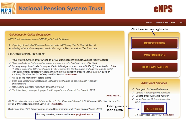 Open your pension account under NPS through eNPS using your own Aadhaar ...