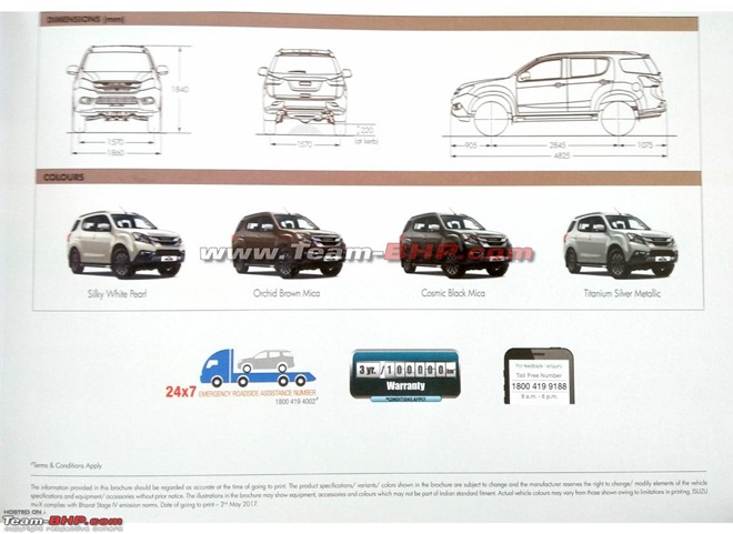 Isuzu MU-X brochure leaked, launch on 11th May - Car News | The ...