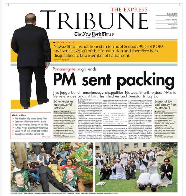 Panama papers: How big Pakistani newspapers covered ouster of Nawaz ...