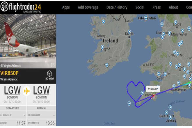 Virgin Atlantic takes Valentine’s Day to new heights with heart shaped ...