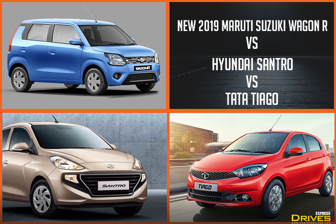 New Maruti Suzuki Wagon R 2019 vs Hyundai Santro vs Tata Tiago: Price ...