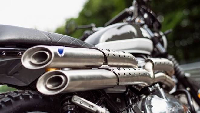 Royal Enfield Interceptor 650 with Termignoni exhaust & off-road tyres ...