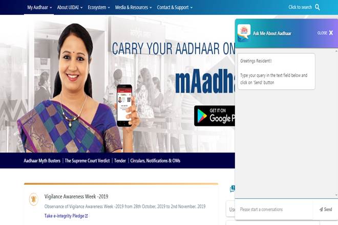 Aadhaar Card queries answered! Know all about UIDAI’s Aadhaar chat bot ...