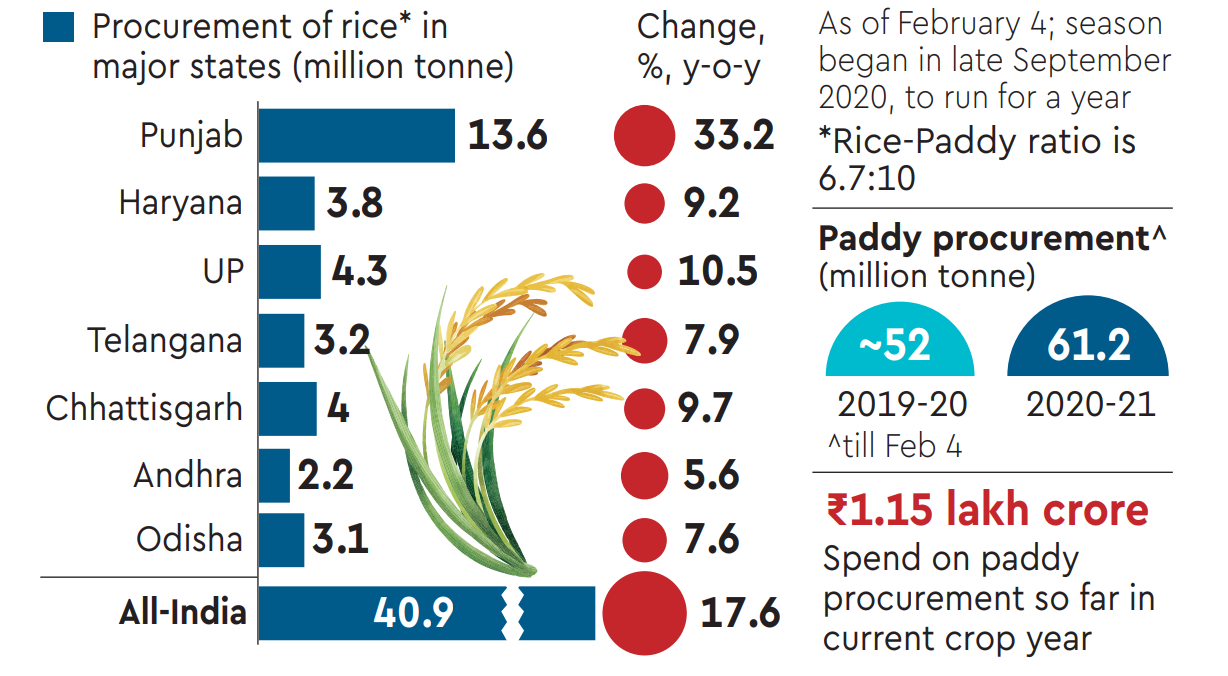 Solid support: Paddy procurement up 18%; 33% jump in Punjab - Economy ...